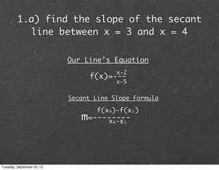 Slope Of Secant Line