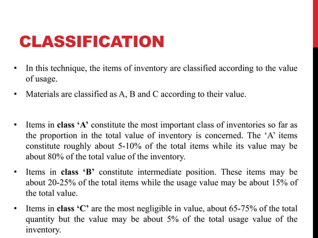 ABC Analysis-Inventory Management | PPTX