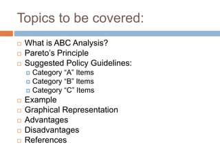 ABC Analysis | PPTX | Logistics | Business