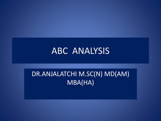 unit-vii material management -ABC analysis ppt | PPT