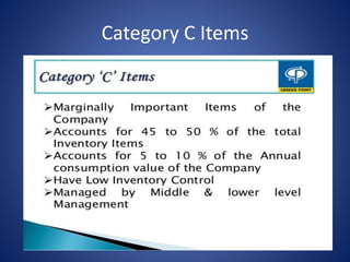 unit-vii material management -ABC analysis ppt | PPT