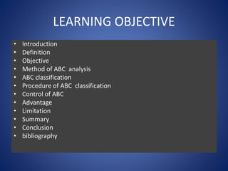 unit-vii material management -ABC analysis ppt | PPT