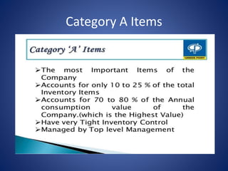 unit-vii material management -ABC analysis ppt | PPT