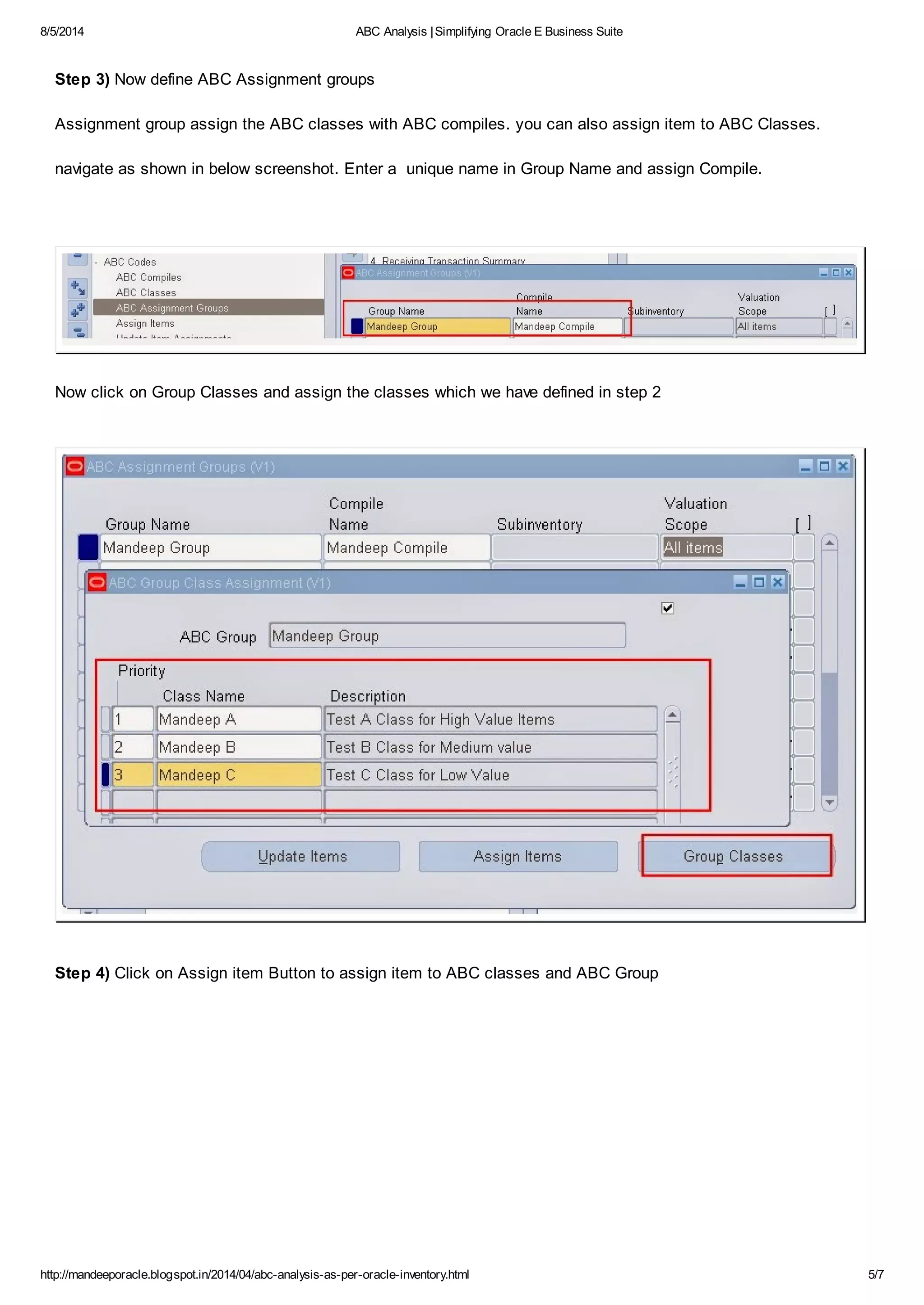 ABC Analysis in Oracle Application | PDF