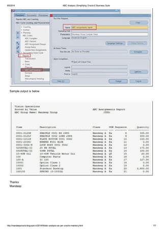 ABC Analysis in Oracle Application | PDF