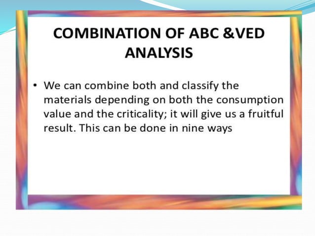 ABC and VED Analysis | PPTX
