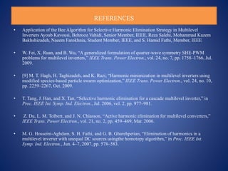 ABC, an effective tool for selective harmonic elimination in multilevel ...