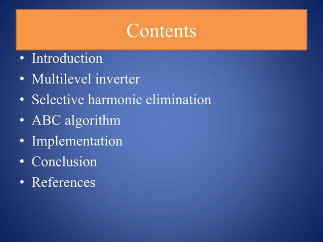 ABC, an effective tool for selective harmonic elimination in multilevel ...