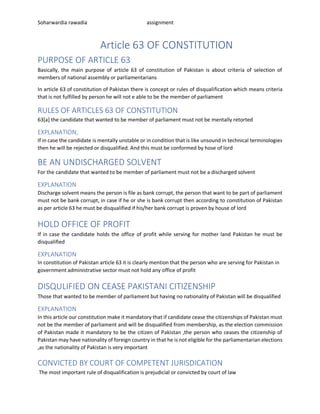 article 63 of constitution | PDF