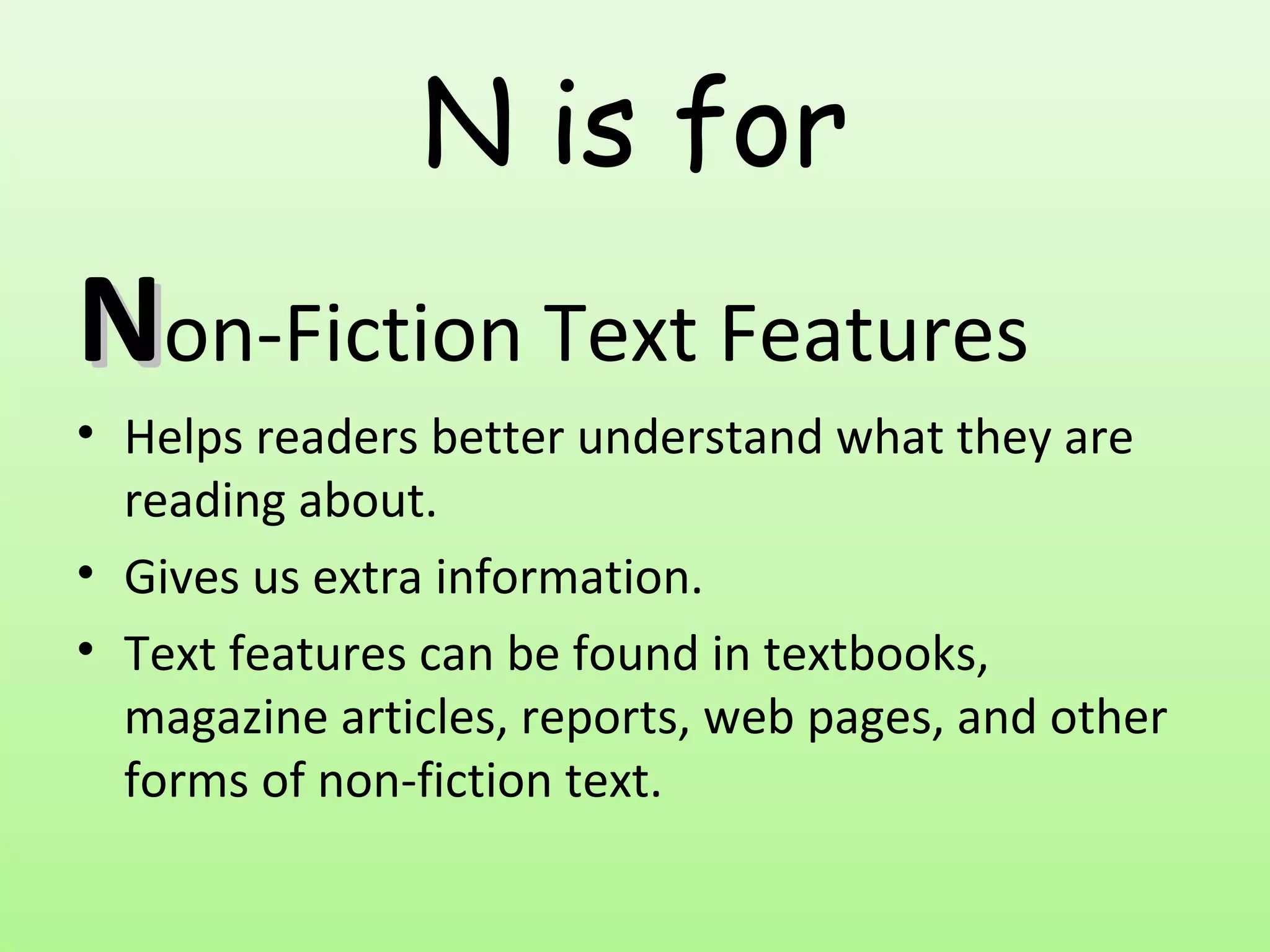 Abc Book of Text Features | PPT