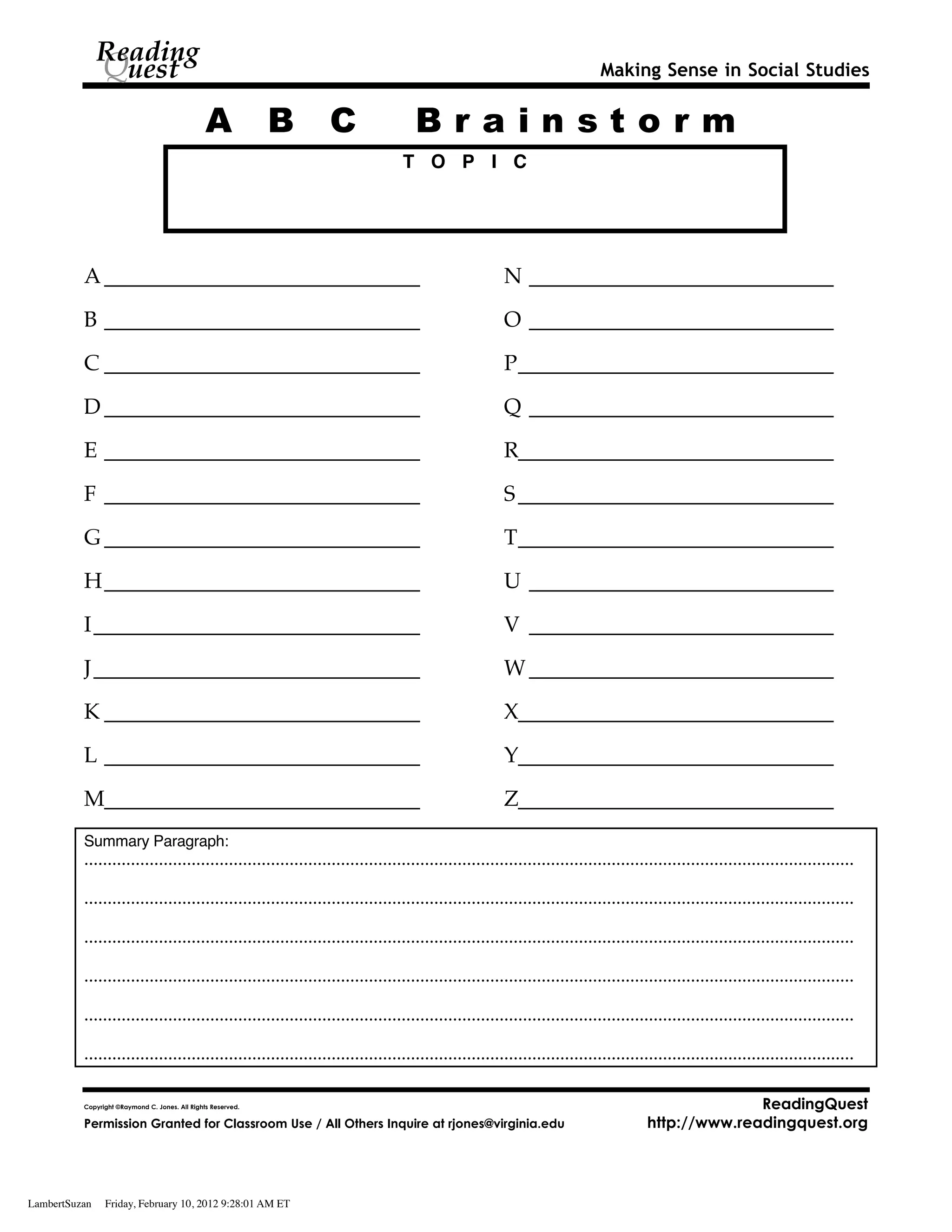 ABC Brainstorm | PDF