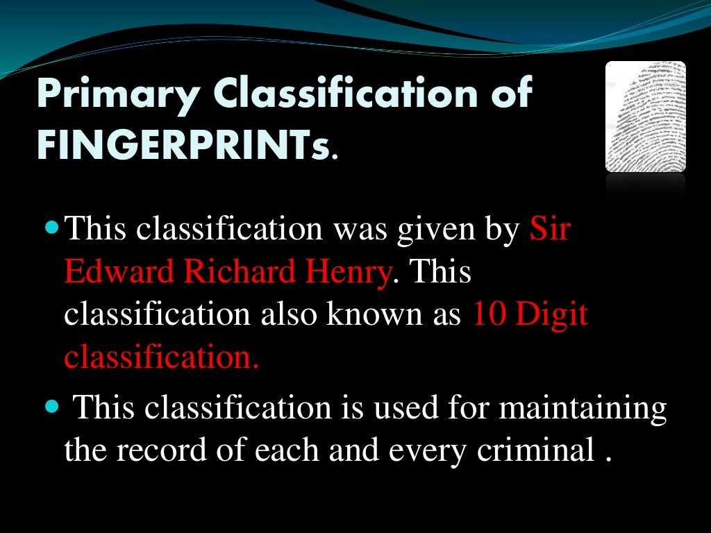 Fingerprint Classification