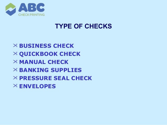 ABC Check Printing-Types of Checks