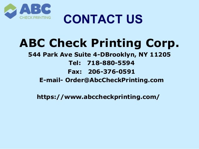 ABC Check Printing-Types of Checks