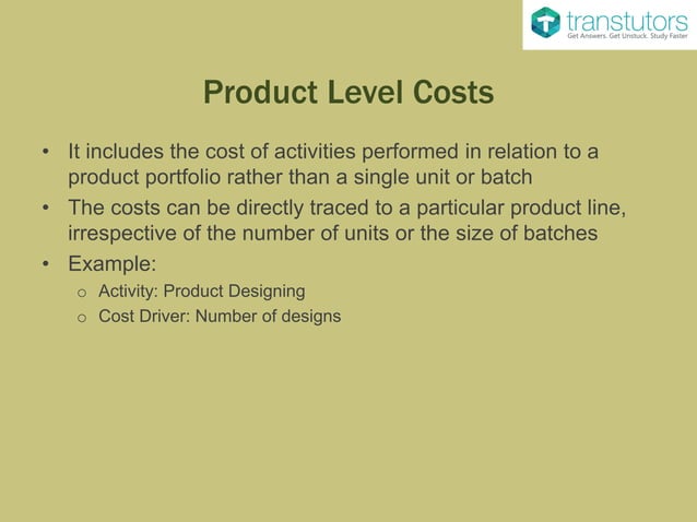 ABC Cost Hierarchy | Management | PPTX