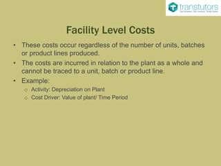 ABC Cost Hierarchy | Management | PPTX