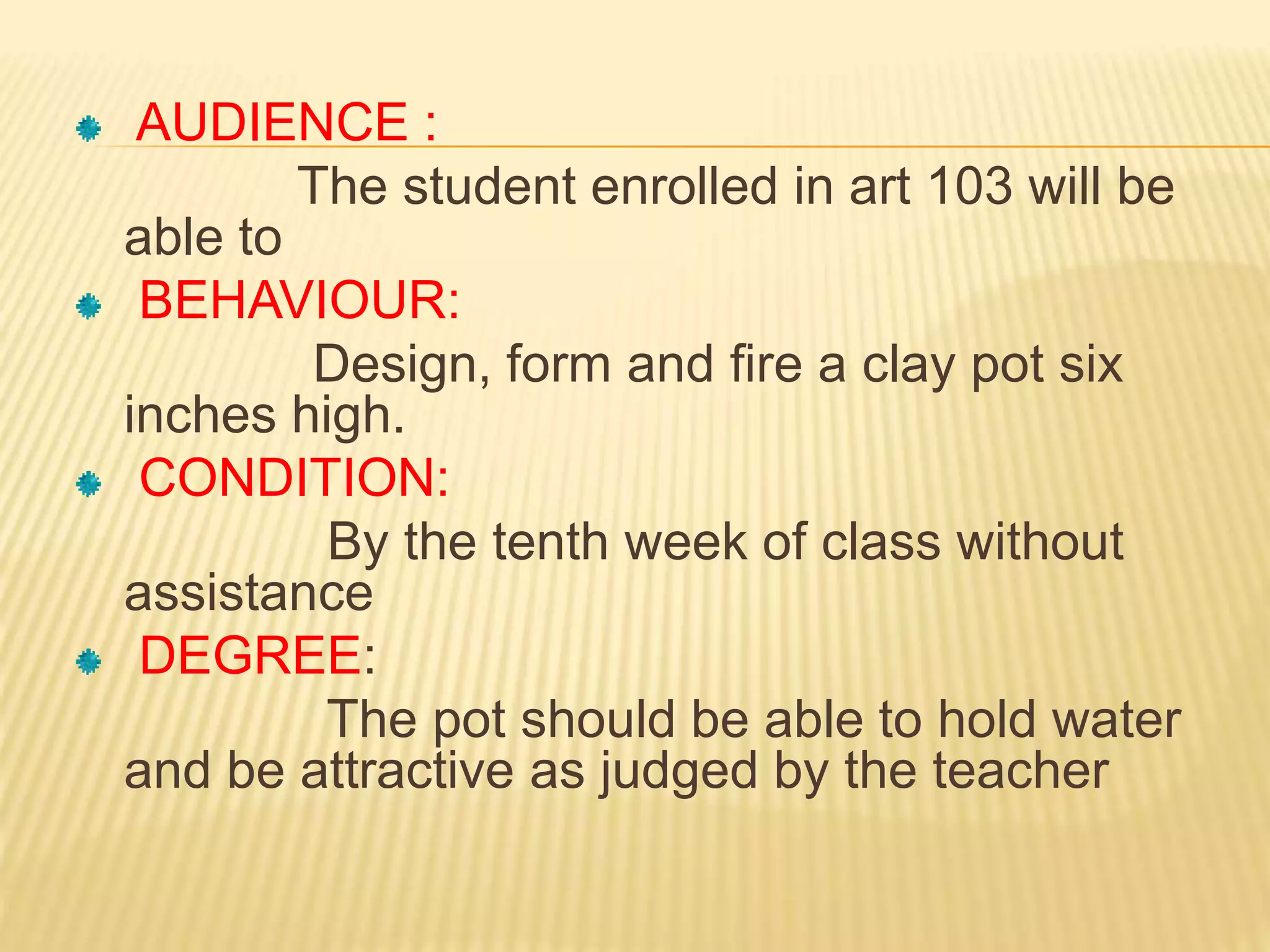 Abcd Method Of Writing Instructional Objectives Pptx