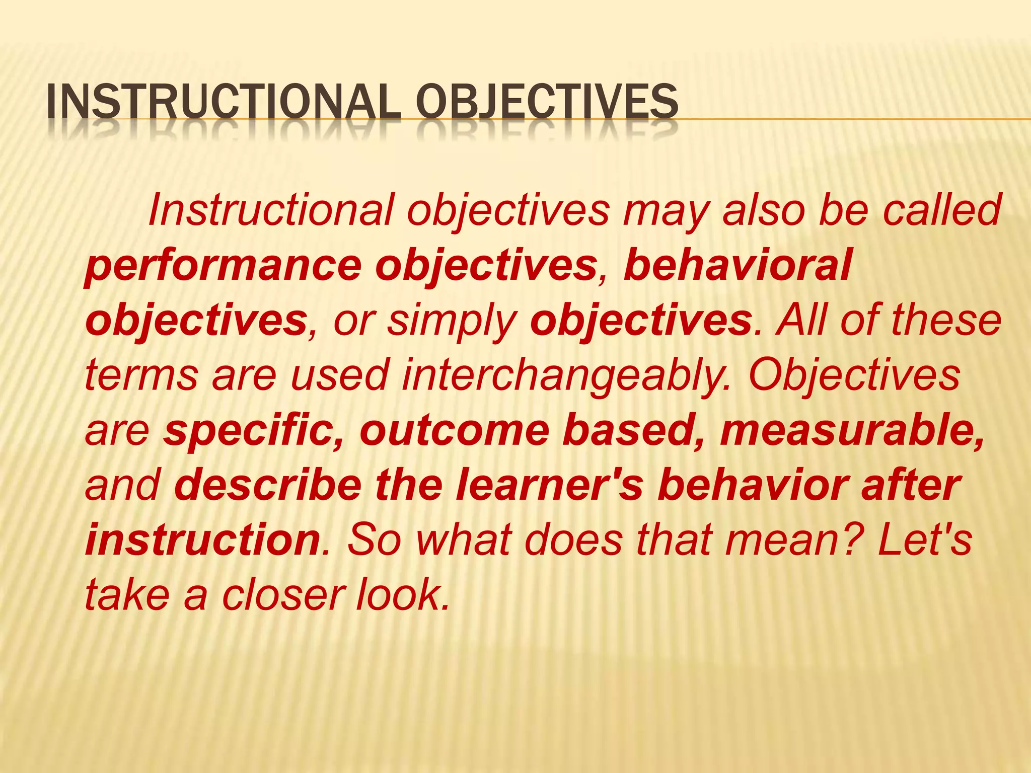 ABCD Method of writing Instructional Objectives | PPTX