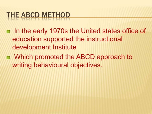 ABCD Method of writing Instructional Objectives | PPTX