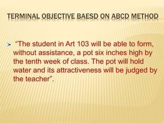 ABCD Method of writing Instructional Objectives | PPTX