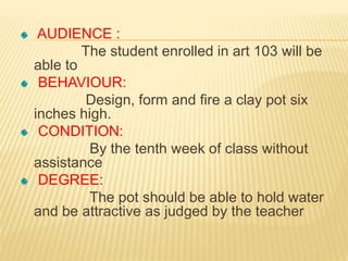 ABCD Method of writing Instructional Objectives | PPTX