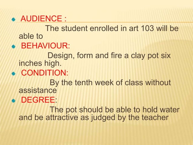 ABCD Method of writing Instructional Objectives | PPTX