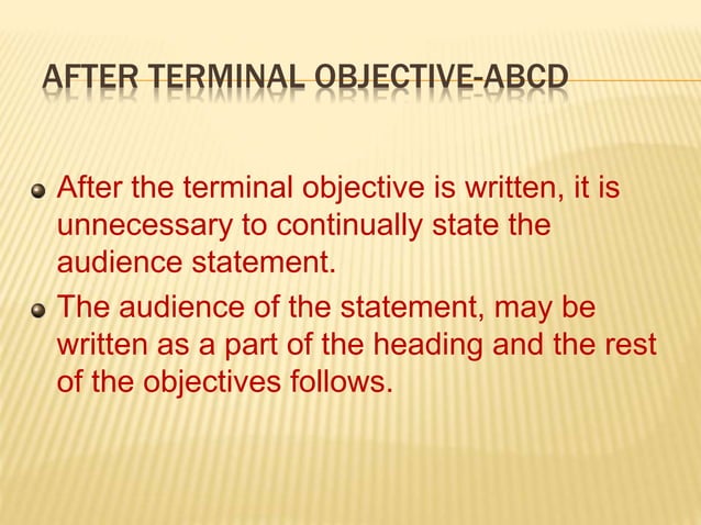 ABCD Method of writing Instructional Objectives | PPTX