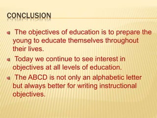 ABCD Method of writing Instructional Objectives | PPTX