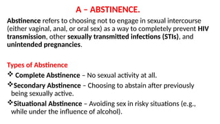 ABCD- STRATEGY FOR HIV/AIDS PREVENTION PPT | PPT