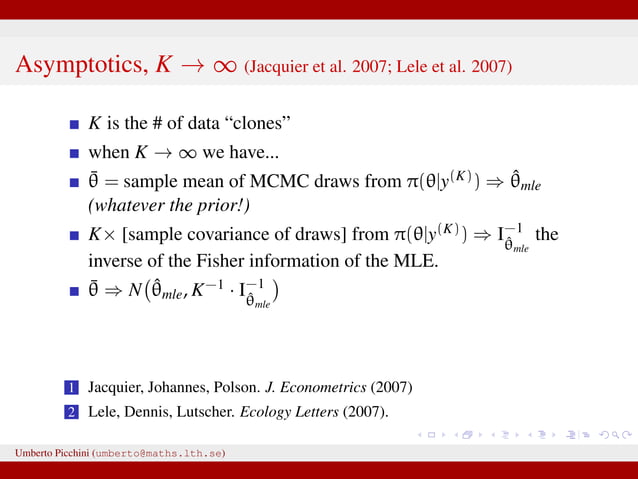 ABC with data cloning for MLE in state space models | PPT | Free Download