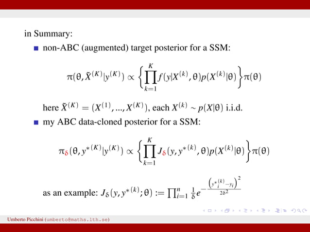 ABC with data cloning for MLE in state space models | PPT | Free Download