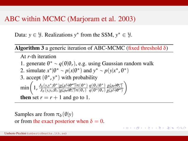 ABC with data cloning for MLE in state space models | PPT | Free Download