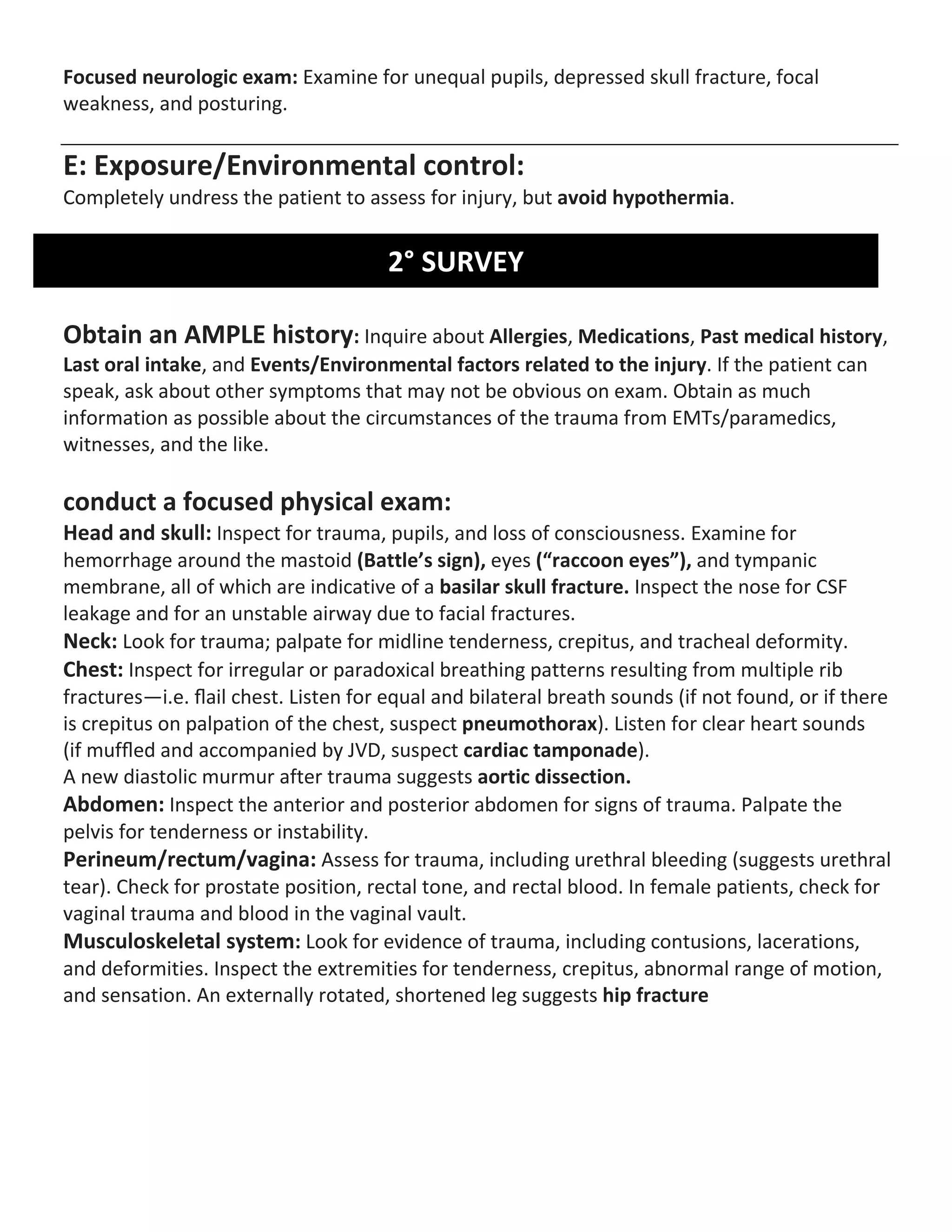 ABCDE in trauma | PDF