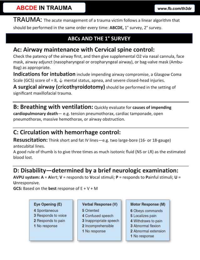 ABCDE in trauma | PDF