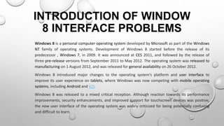 Interface problem of window 8 | PPTX