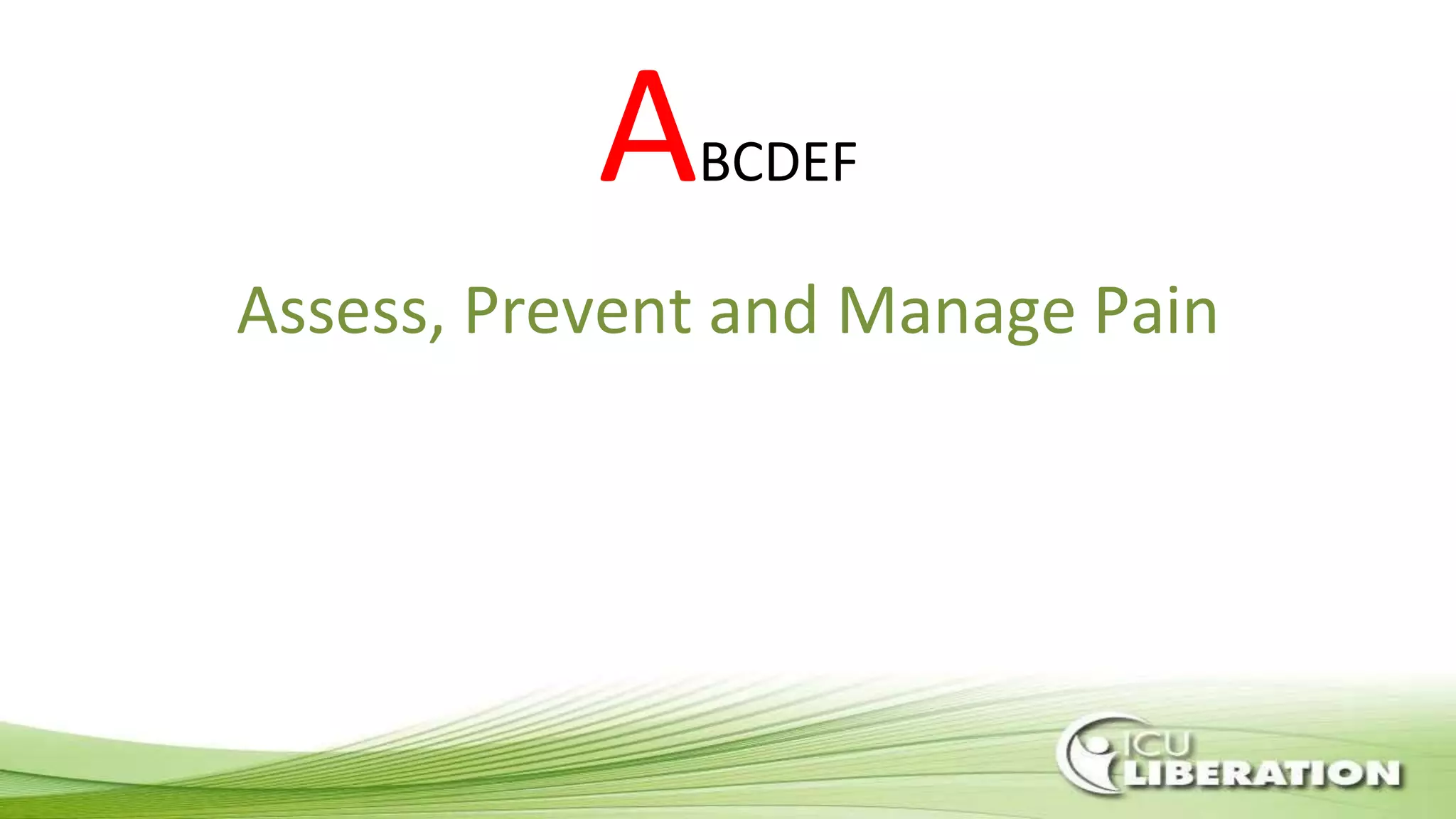 ABCDEF bundle: ICU Liberation Bundle | PPTX