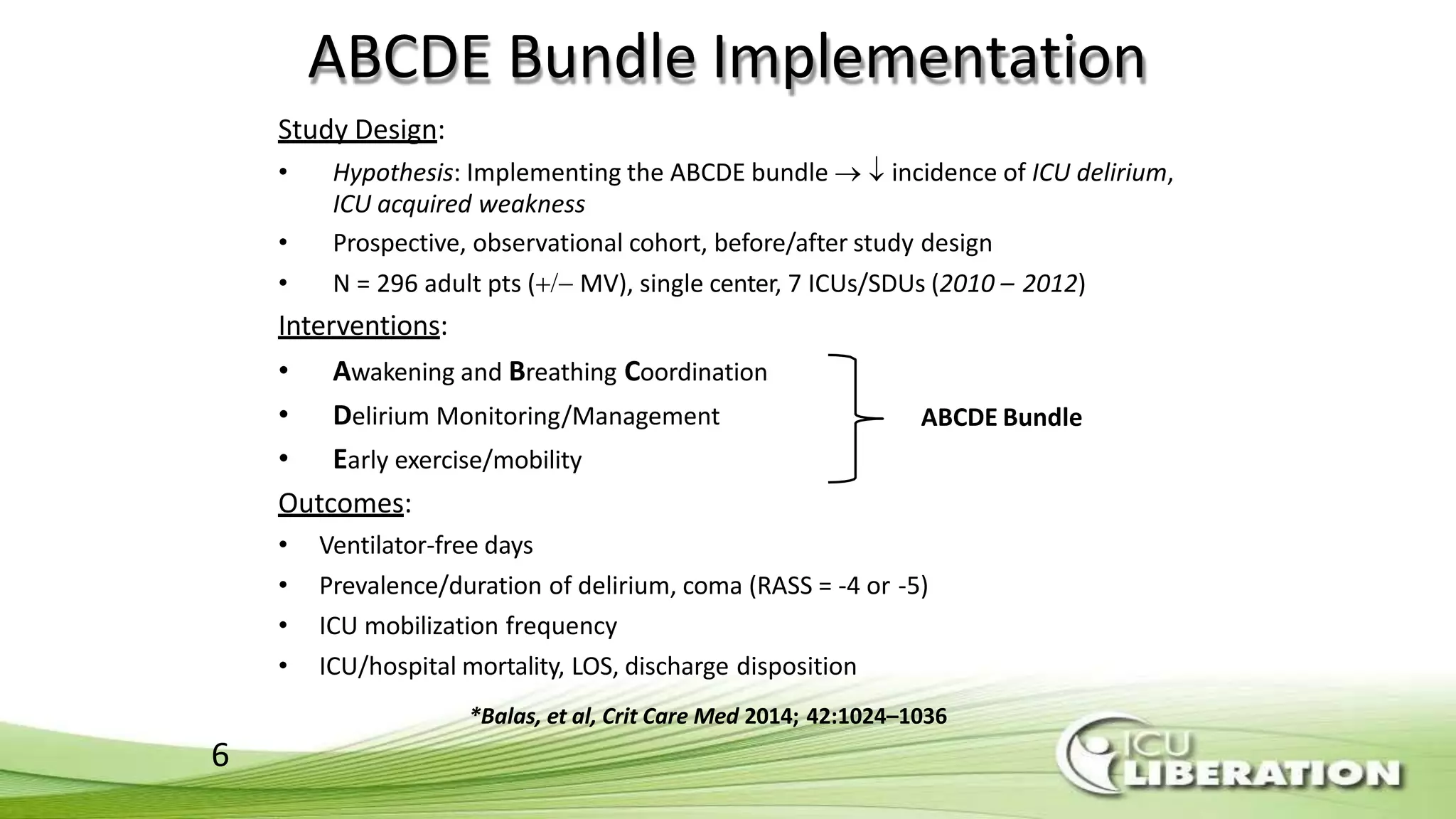 ABCDEF bundle: ICU Liberation Bundle | PPTX