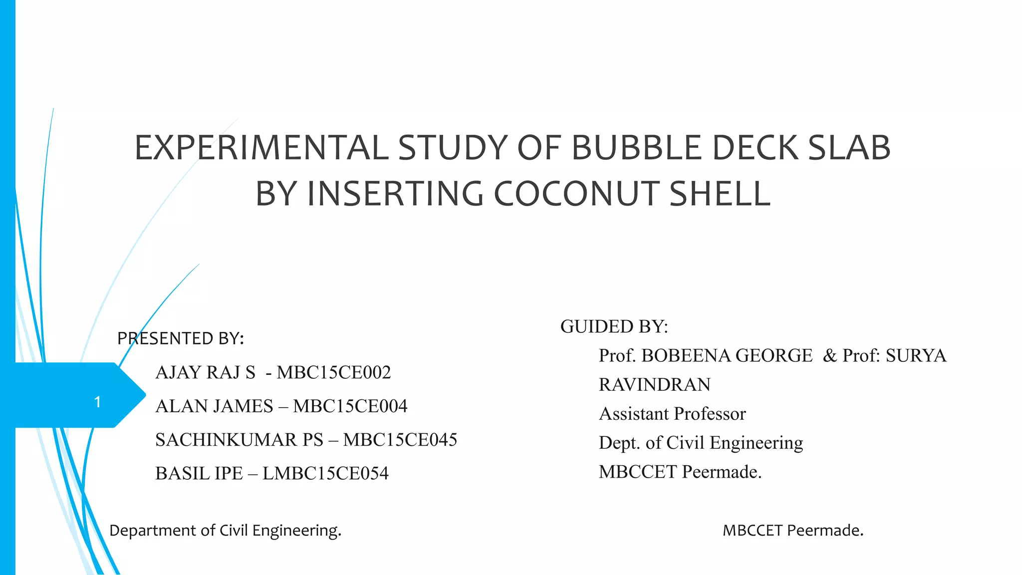 Filler slab construction using coconut shell | PPTX