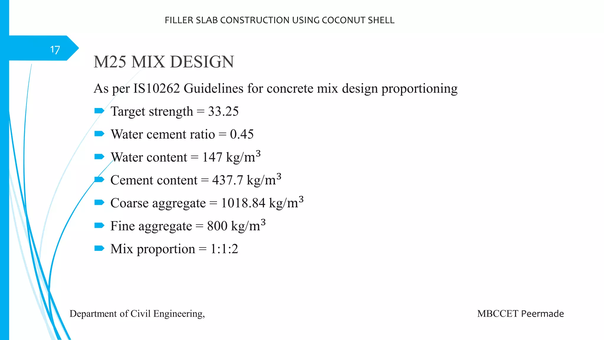 Filler slab construction using coconut shell | PPTX