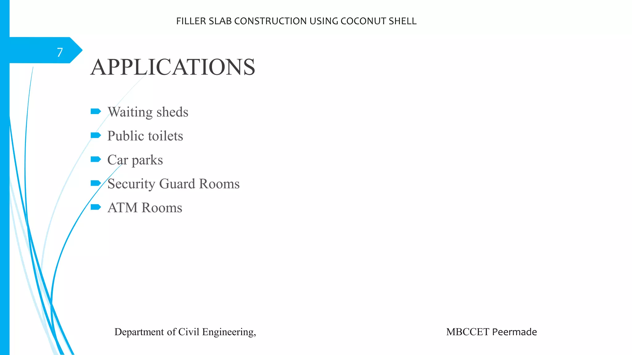 Filler slab construction using coconut shell | PPTX