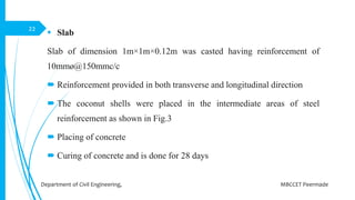 Filler slab construction using coconut shell | PPTX