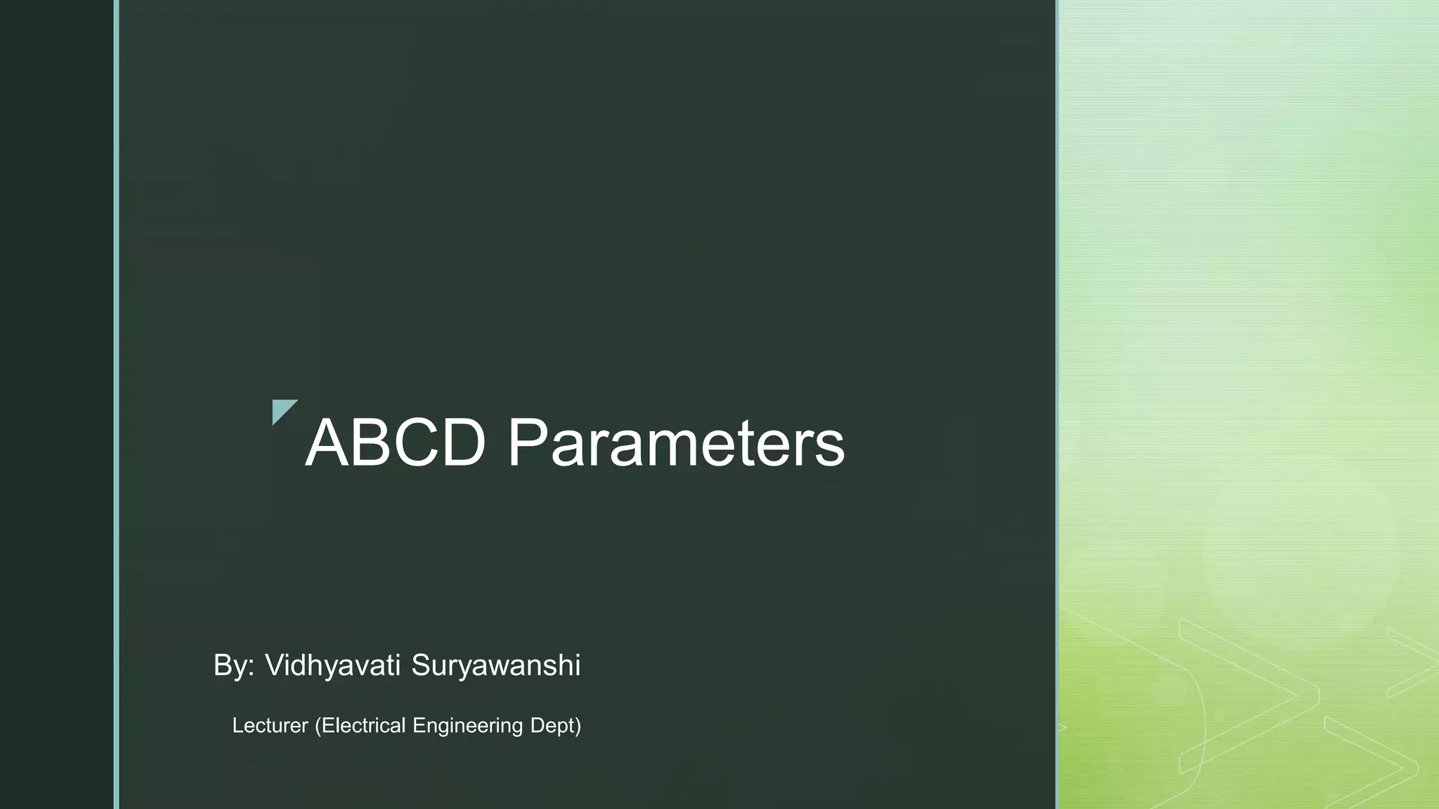 Abcd parameters | PDF