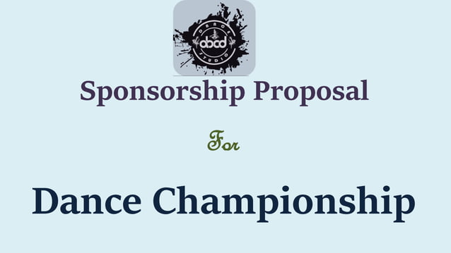 Interactive Dance Championship Sponsorship Proposal | PPT