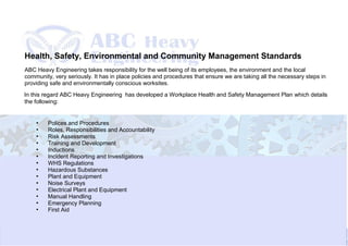 Abc heavy engineering capability statement | PDF