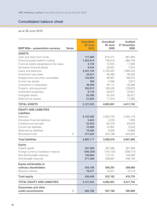 Abc interim report 2010 booklet | PDF