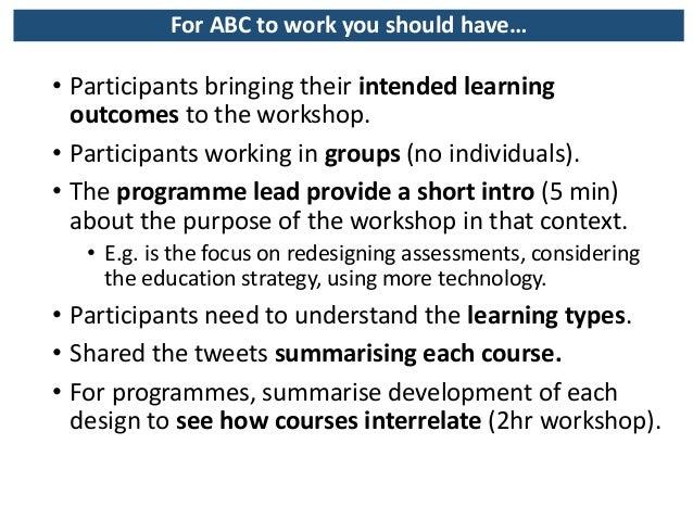 ABC learning design overview