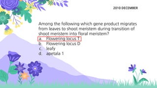 Flowering in plants(Arabidopsis) ABC Model | PDF