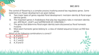 Flowering in plants(Arabidopsis) ABC Model | PDF | Gardening | Home ...