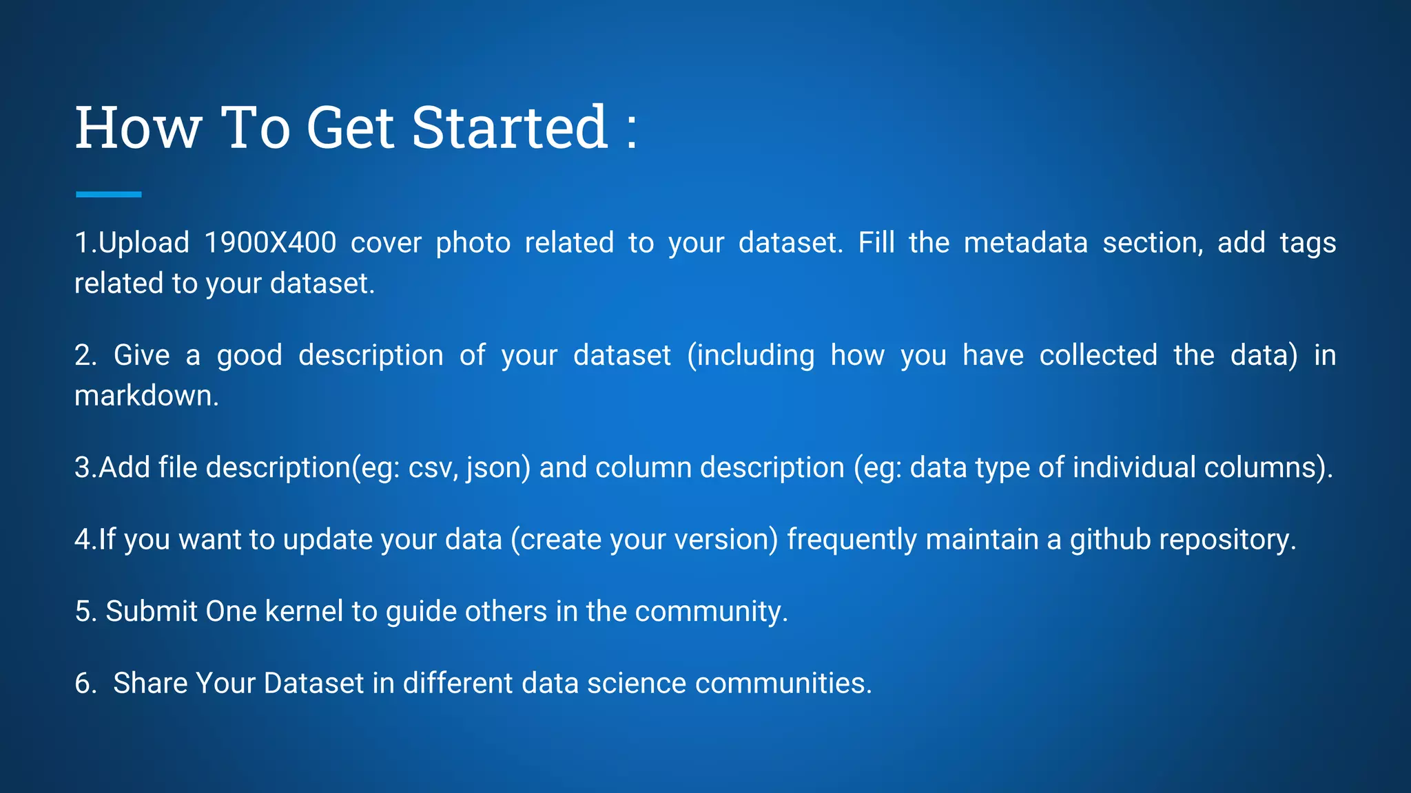 Getting Started With Kaggle Dataset | PPT