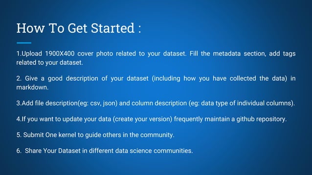 Getting Started With Kaggle Dataset | PPT